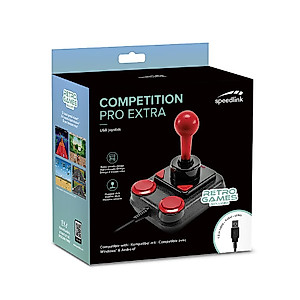 SPEEDLINK SL-650212-BKRD Competition PRO EXTRA USB Joystick - Anniversary Edition, Retro-Arcade-Stick, schwarz-rot