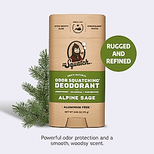 Dr. Squatch Manly Soap and Deodorant Variety Pack - Handmade with Organic Oils, Aluminum-Free - Pine Tar and Alpine Sage