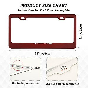YETTASBIN Christmas Santa Claus License Plate Frames, Decorative License Plate Covers, 2 Packs Universal Aluminum Tag Frame with 2 Holes & Screw Caps for Front and Rear Car Tags, Round Hole