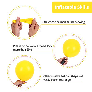 RUBFAC 92pcs Yellow Balloons Different Sizes 18 12 10 5 Inch for Garland Arch Premium Latex Balloons for Happy New Year Decorations 2024 Birthday Party Graduation