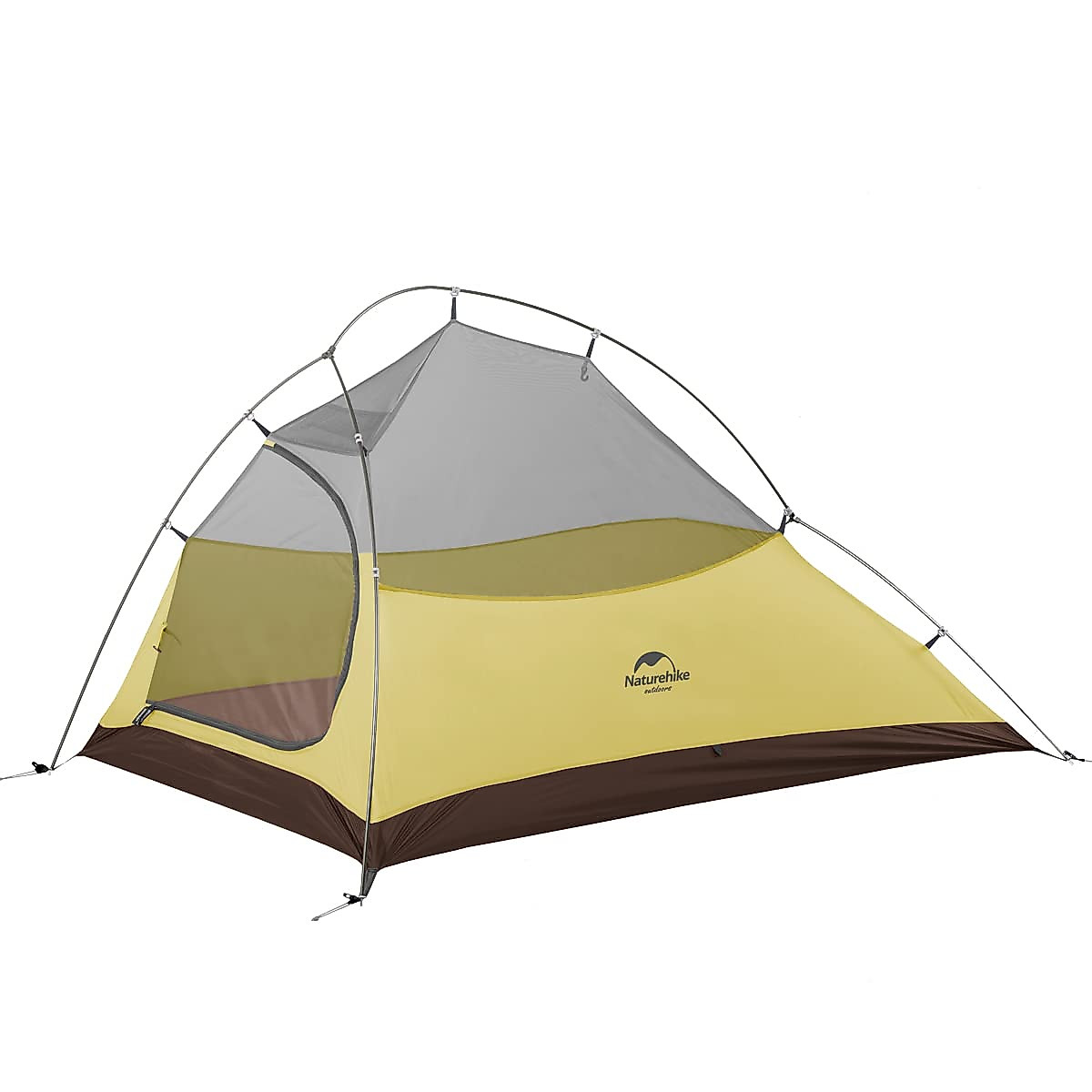 Naturehike Cloud Up Free Standing 2 Person Backpacking Tent Ultralight Nylon Double Layer Camping Tents for Two Person (2 Person, 20D Nylon Forest Green)