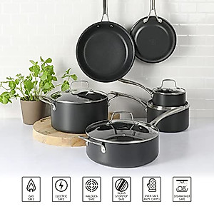 Martha Stewart Bosworth 10 Piece Hard Anodized Nonstick Aluminum Cookware Set - Black