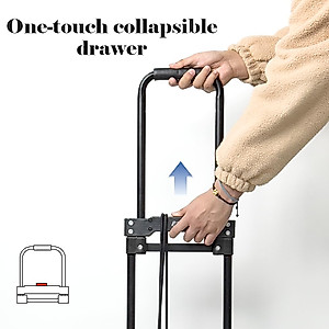 RJTEK【Material upgrading】Stair Climber Dolly 400lb Capacity, Improved Tire Size, Effortlessly Climbs 18cm Stairs, Hand Truck and Dolly,Heavy-Duty Cart with Telescoping Handle, Large Tires, and 2 Ropes