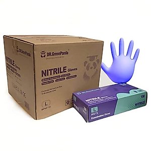 Dr.GreenPanda Large 1000pcs Great Value Blue Nitrile Medical Exam Gloves Food Safe for Healthcare Food Prep Food Handling Cooking Cleaning Multipurpose Light Work Latex Free Powder Free Non-Sterile