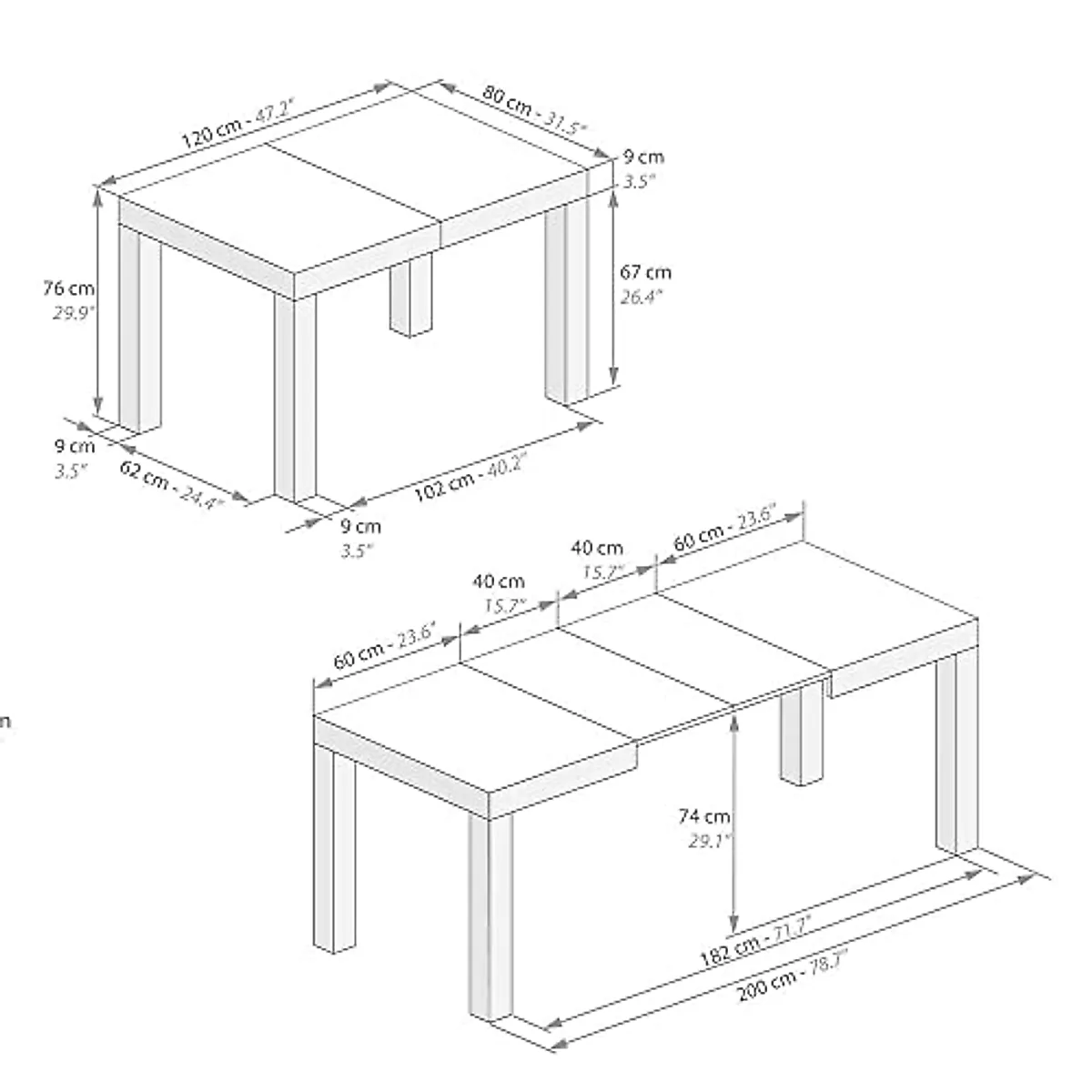 Mobili Fiver, First Extendable Table, Oak, Made in Italy