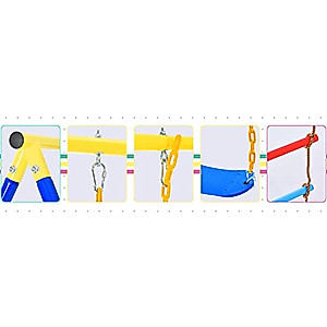 Outdoor Toddler Swing Set for Backyard, Playground Swing Sets with Climbing Ladder, Swing and Climbing Playset for Kids (Multicolour 1)