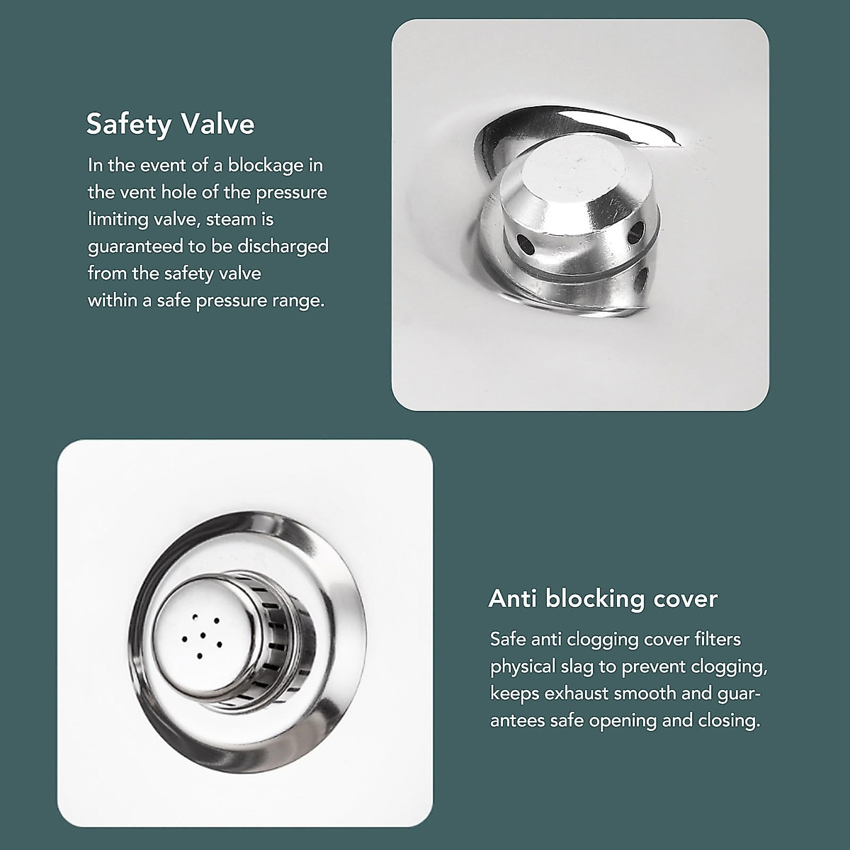 Stainless Steel Pressure Cooker, Multifunctional with Safety Valve, 80KPA, Handle, Cooking Pot for Fast Efficient Cooking (2L)