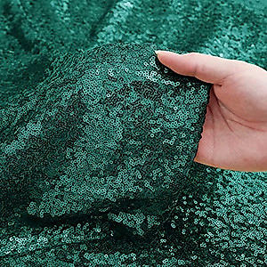 Sugargirl Dark Green Sequin Backdrop Curtain 2 Panels 2FTx8FT Glitter Dark Green Background Drapes Sparkle Photography Backdrop for Party Wedding Birthday Wall Decoration