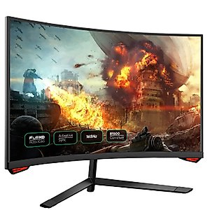 Fiodio 24” Gaming Monitor, with 165Hz Refresh Rate, 1920 * 1080P Full HD, Adaptive Sync, MPRT 1ms, HDMI and DP Inputs (DP Cable Included), Flat, Black (24H2G)
