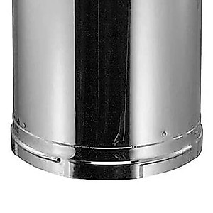 DuraVent DuraPlus 420 Stainless Steel Easy Installation Triple Wall Wood Burning Stove Pipe Connector to Vent Smoke and Exhaust, Silver