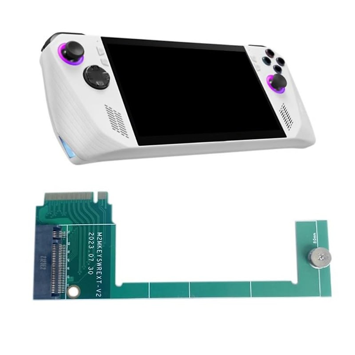 PCIE4.0 for Rog Ally SSD Memory Hard Drive Card Adapter Converter Transfer Board 90° M2 Transfercard for Handheld,Gaming Console Module Accessories (Long 4layer PCIE4.0)