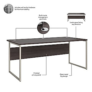 Bush Business Furniture Hybrid Computer Table Desk with Metal Legs, 72W x 36D, Storm Gray