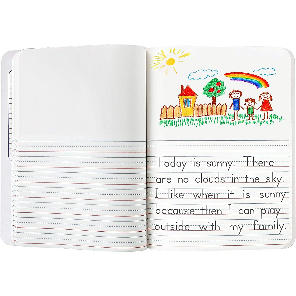 Ashby for Kids - 8 Pack - Primary Composition Notebooks (Grades K-2) with Stitched Binding for Durability - 4 Fun Marbled Hardcover Colors (2 Each of Blue, Green, Pink & Orange), 100 Sheets, Book Dimensions are 9.75" x 7.5".
