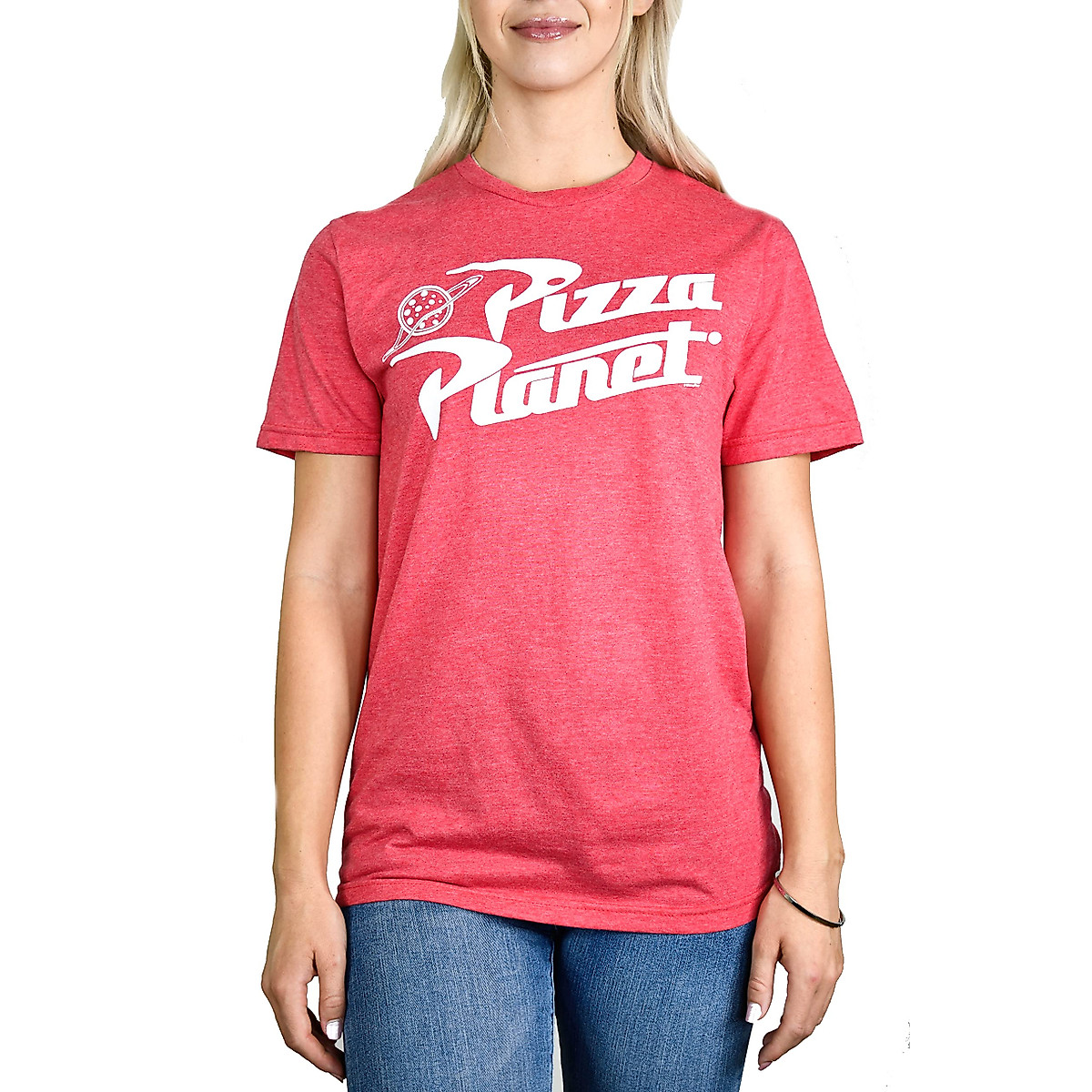 Toy Story Pizza Planet Delivery Adult T-Shirt (Medium, Heather Red)