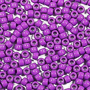 VOOMOLOVE 500 PCS Purple Pony Beads, Bracelet Beads, Beads for Hair Braids, Beads for Crafts, Plastic Beads, Hair Beads for Braids 6x9mm (Purple)