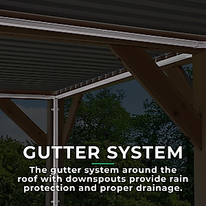 Yardistry 10 x 20 Meridian Wood Room with Louvered Roof