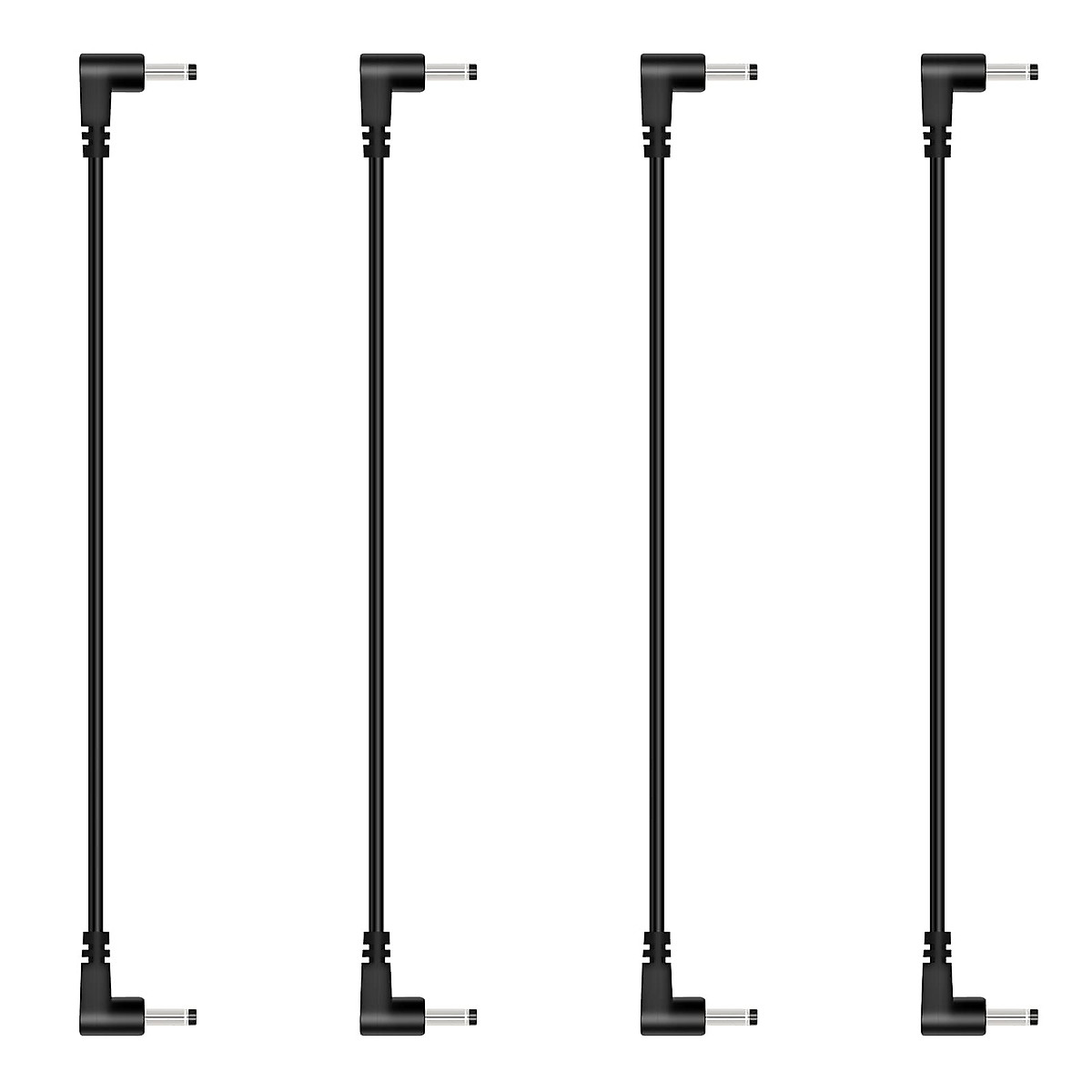 Fancasee (4 Pack 1 ft 3.5mm x 1.35mm 90 Degree Right Angle Male to Male Right Angle DC Power Adapter Cable Cord for IP Camera CCTV Surveillance Security Camera LED Strip DVR Router Invoice Printer