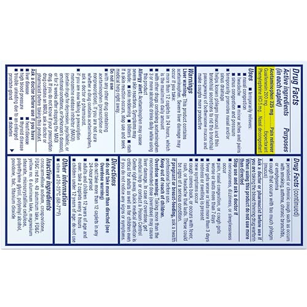 Mucinex Sinus Max Severe Congestion & Pain Relief, Maximum Strength Nasal & Sinus Relief, Decongestant for Adults, Acetaminophen Pain Reliever, Guaifenesin Expectorant and Mucus Removal, 20 Caplets