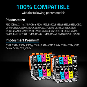 Smart Ink Compatible Ink Cartridge Replacement for HP 564 XL 564XL High Yield 10 Combo Pack (2 Black, 2PBK & 2 C/M/Y) for Photosmart 6525 6520 7520 5520 7510 5510 7525 DeskJet 3520 3522 OfficeJet 4620