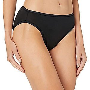 Amazon Essentials Women's Cotton High Leg Brief Underwear (Available in Plus Size), Pack of 6, Black, X-Large