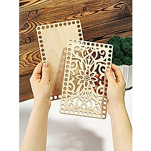 Premium Baltic birch plywood Rectangle Wooden Basket Bottoms and lids set, solid wooden base for DIY Crochet