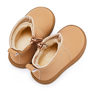 BMCiTYBM Baby Winter Snow Boots Girls Boys High Top Faux Fur First Walking Shoes Camel Size 6-12 Months Infant