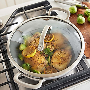 GreenPan Craft Steel Chef’s Pan with Lid, 5 qt, Silver