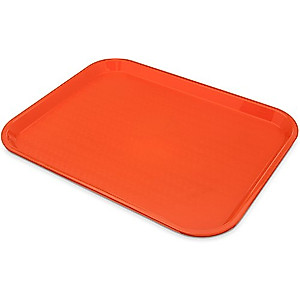 Carlisle FoodService Products Cafe Plastic Fast Food Tray, 14" x 18", Orange