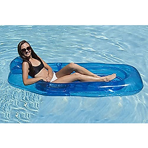 Poolmaster Riviera Wet/Dry Swimming Pool Float Sun Lounge , Blue