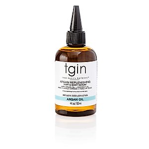 tgin Argan Replenishing Hair Serum - 4 Oz, Dry Hair, Moisturizing, Breakage Control, Paraben Free, Coconut Scent, Serum for Natural or Chemically Treated Hair, Hot Oil Treatment, Hair Styling Agent
