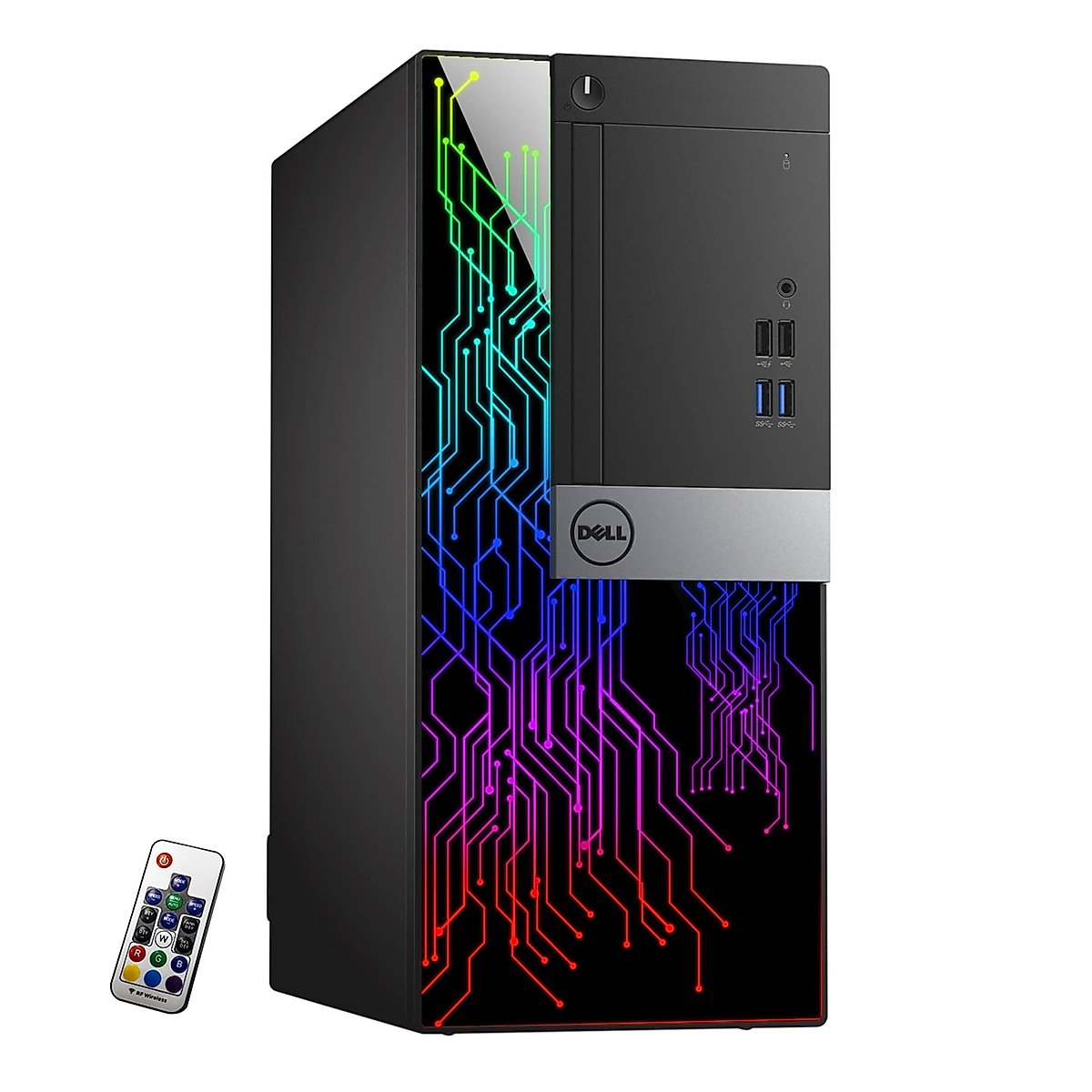 Dell OptiPlex Tower Customized RGB Lights Computer Intel Core i5-6500 Processor up to 3.60 GHz 8GB RAM 256GB Solid State Storage (SSD) Windows 10 Wi-Fi, Keyboard & Mouse HDMI (Renewed)