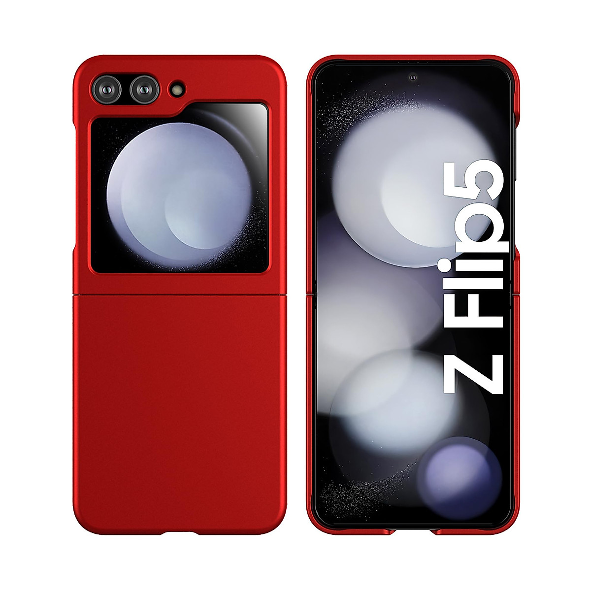 Cresee Case for Samsung Galaxy Z Flip 5 (2023) Thin Hard Matte Phone Case for Galaxy Z Flip5 - Red