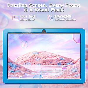 SGIN 10.1 Inches Tablet, A133 Quad-Core Processor 1.6GHz Android 12, HD 2+5MP Dual Camera, IPS Touch Screen 5000mWh Battery Life 2GB RAM 32GB ROM, 32GB TF Card Expansion, WiFi, Bluetooth, Black