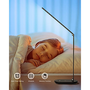 VOCOlinc LED Desk Lamps for Home Office, Voice Control Desk Light with Multiple Lighting Modes, Stepless Dimming, Table Light with APP Control, Wireless Charger, Work with Alexa Siri Google