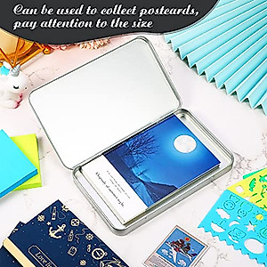 Metal Rectangular Tin Metal Hinged Lid Tin Metal Empty Box Container Silver Rectangular Storage Tin Box with Lid for Watercolor Jewelry Makeup Pill Candy Craft Organize (10 Pieces)