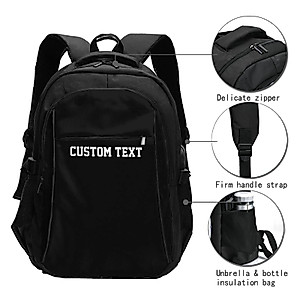 Aolun Custom Travel Laptop Backpack with USB Charging Port Personalized Backpack with Name Picture for Men Women Business