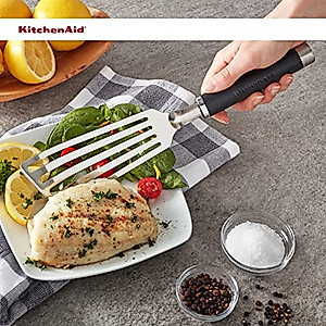 KitchenAid Gourmet Stainless Steel Flex Turner, One Size, Black