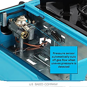 Lot45 Portable Camping Stove Propane or Butane 8000 BTU - 1 Single Burner Camping Stove with Carrying Case - Gas Cooking Tabletop Propane and Butane Dual Fuel Portable Stove for Indoor or Outdoor Use