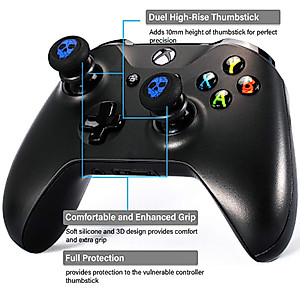 Playrealm FPS Thumbstick Extender Rubber Silicone Grip Cover 2 Sets for Xbox Series X/S & Xbox One Controller(Ghost Blued)