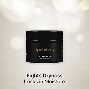 Golden Grooming Beard Oil & Balm Bundle for Men – Natural Growth Kit with Shea Butter – Tame, Moisturize & Style Your Beard - Beard Balm 2 Oz