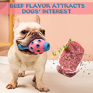 Tough Dog Chew Toys for Aggressive Chewers Large Breed Small Breed, Treat Dispensing Dog Puzzle Toy, Interactive Dog Squeak Toy Anxiety Relief Teething Toy