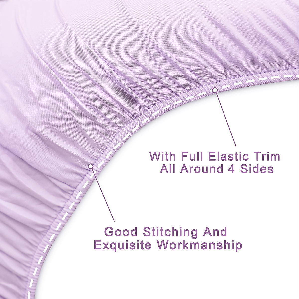 FLXXIE 4 Pieces Toddler Bedding Set, Soft and Breathable Microfiber Crib Sheet Set, Includes Quilted Comforter, Flat Top Sheet, Fitted Sheet, Envelope Pillow Case for Boys and Girls, Light Purple