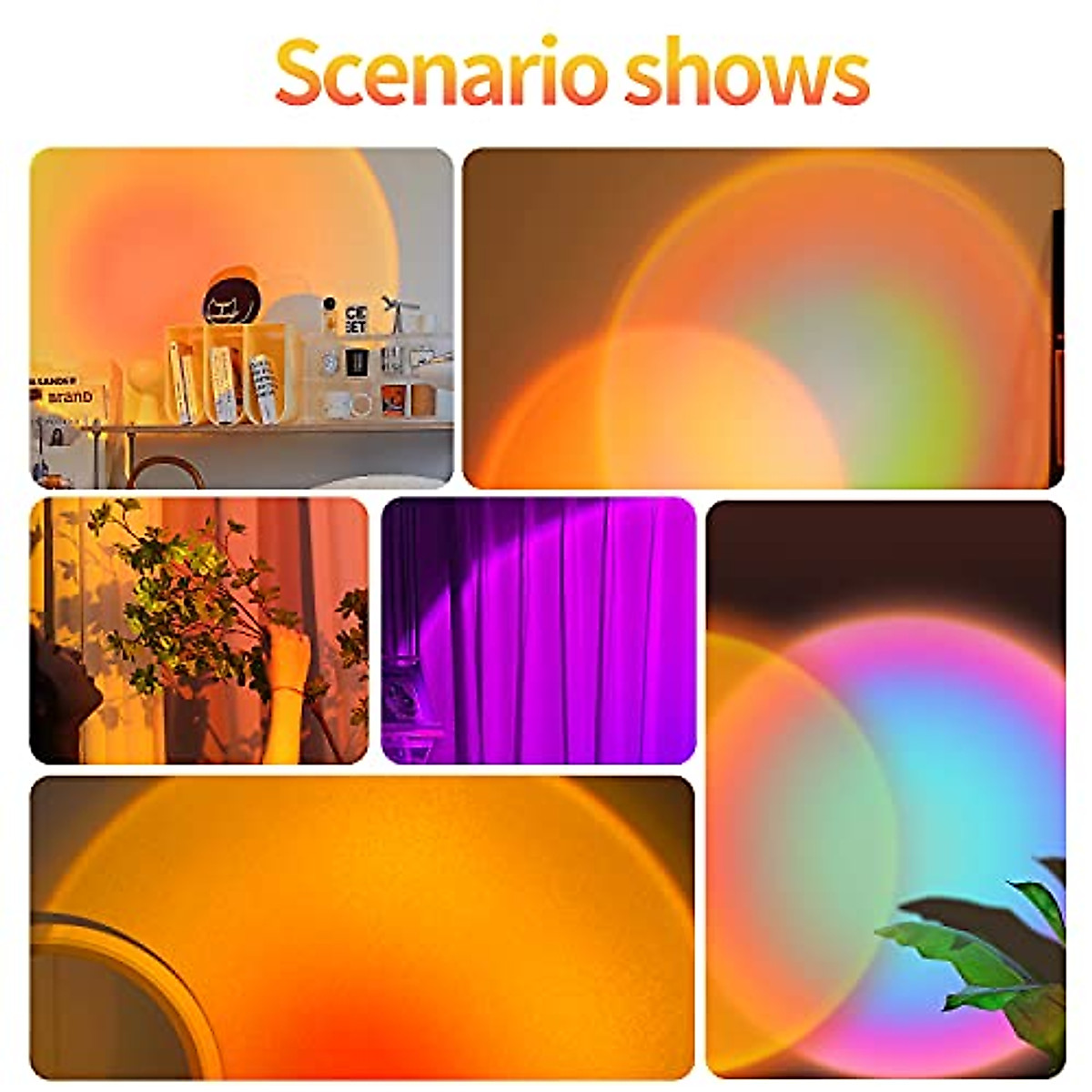 ENESEAS [Upgraded] Smart 16 Colors LED Sunset Projection Lamp APP and Remote Control(Include USB Charger) 360 Degree Rotation Sunlight Lamp Photography/Party/Home…