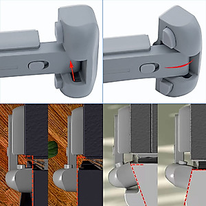 2 Pack Refrigerator Fridge Freezer Door Lock for Kids Child Proof Refrigerator Latch Lock to Keep Door Closed Toddler Kids Child Fridge Locks, No Tools Need or Drill (Grey)