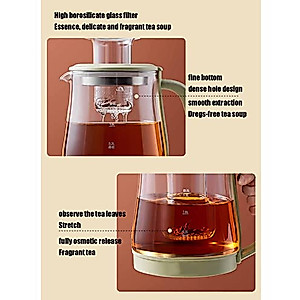 Household Multifunctional Tea Machine Health Pot Glass Kettle Intelligent Automatic Kettle Water Heater 1.5L with Filter Teapot Split Electric Teapot Anti-Dry Heat Preservation for 24 Hours A,1.5L (C