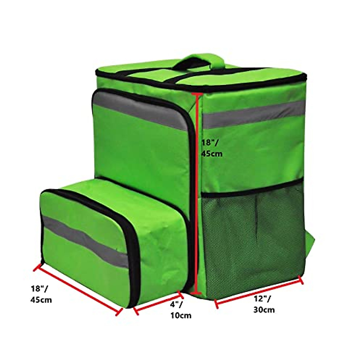 60L XL Large Insulated Food Delivery Backpack Expandable Catering Cooler Bag Waterproof Pizza Bag for Uber Eats Grubhub Thermal Food Bag for Bike for Beach, Picnic, Camping UberEats Doordash… (Green)