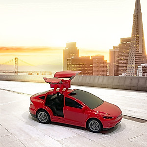 T-Power! Dynamic Remote Control Car 1:24 Scale RC Vehicle Great Gift for Children Remote Control Car Model with Falcon Door in Red Color