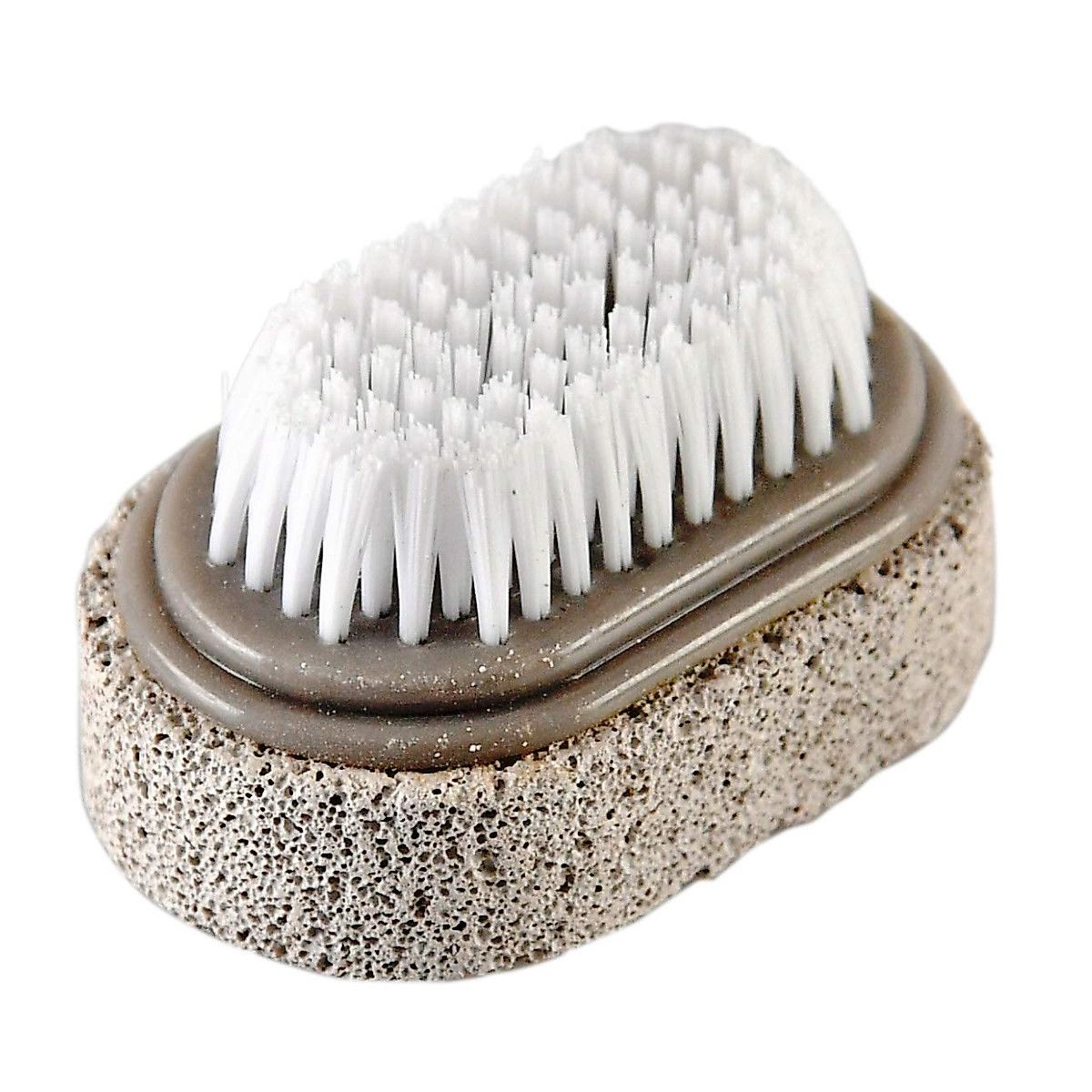 HOME-X 2-in-1 Pumice Stone and Brush for Feet, Foot File, Dead Skin Callus Remover, Pedicure Tool, Bathroom Accessories-2 ¾“ L x 1 ¾“ W