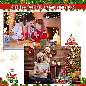 Lallisa 24 Pcs Christmas Cookie Tins with Lids 12 Styles Square Xmas Candy Tin Set Small Metal Candy Box Mini Tinplate Cookie Candy Boxes for Gift Giving Holiday Party Favors, 2.95 x 2.95 x 2.56 Inch