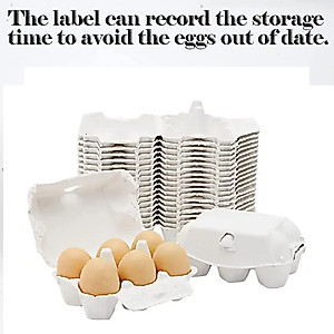 Midautoo 50 Pieces Paper Egg Cartons for Chicken Eggs Pulp Fiber Holder Bulk Holds 6 Count Eggs Farm Market Travel